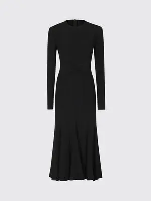 Alberta Ferretti Long Sleeve A-line Midi Dress - Black
