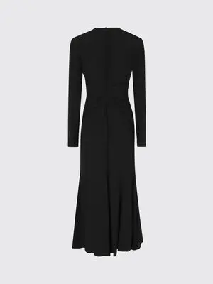 Alberta Ferretti Long Sleeve A-line Midi Dress - Black