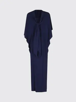 Alberta Ferretti Sleeveless Crêpe Sheath Evening Gown - Blue