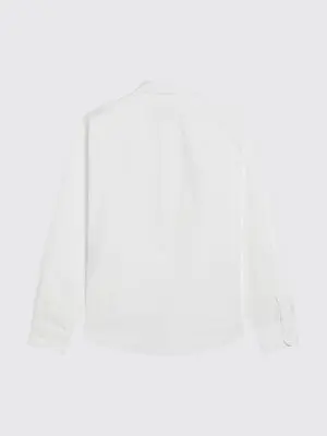 AMI Paris Button-down Cotton Shirt With Contrasting Embroidered Logo