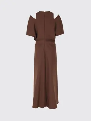Federica Tosi Wool Blend Midi Dress With Cut-out Shoulders