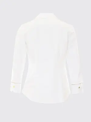 Elisabetta Franchi Slim Fit Stretch Cotton Deep V-neck Shirt