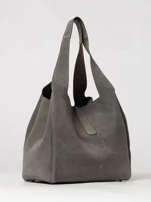 Hogan Suede Shoulder Bag With H Logo - Grey