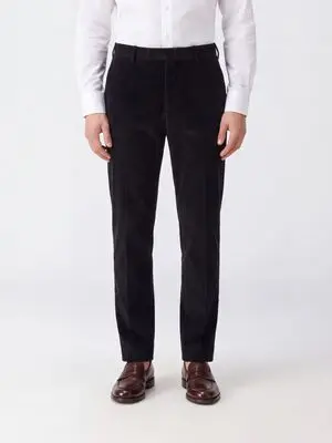 PT TORINO Slim Fit Corduroy Cotton Chino Trousers - Black