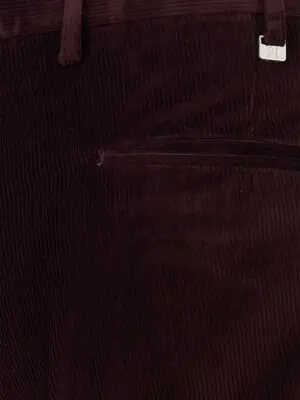 PT TORINO Slim Fit Corduroy Cotton Chino Trousers - Plum
