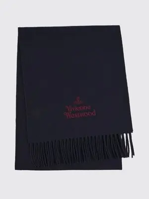 VIVIENNE WESTWOOD Wool Scarf With Contrast Logo And Fringes