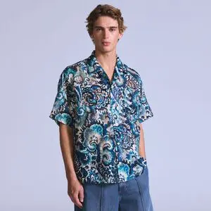 LEVI'S Short Sleeve Camp Shirt - Blue