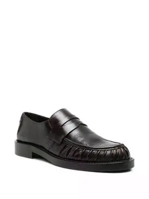 GUGLIELMO ROTTA Ruched Leather Loafers