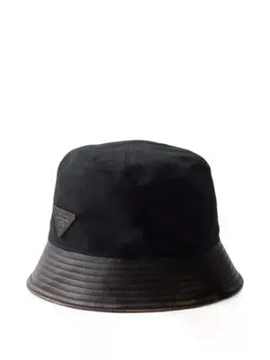 Prada Technical Cotton And Leather Bucket Hat
