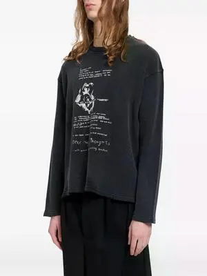 ANN DEMEULEMEESTER Dear Diary Graphic-print Waffle-knit Sweatshirt