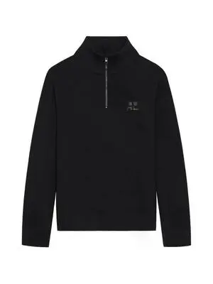 COURREGES Zipped Logo-patch Sweatshirt