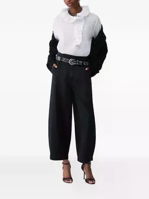 Liu Jo Poplin Shirt With Decorative Ruffles And Buttons