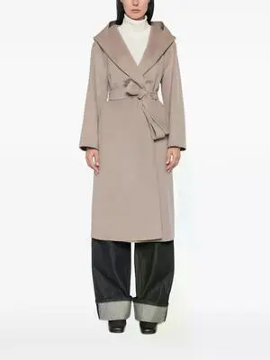 Max Mara Hooded Belted Coat