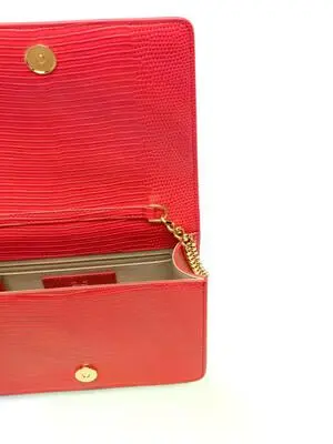 Elisabetta Franchi Lizard-effect Logo-plaque Clutch Bag
