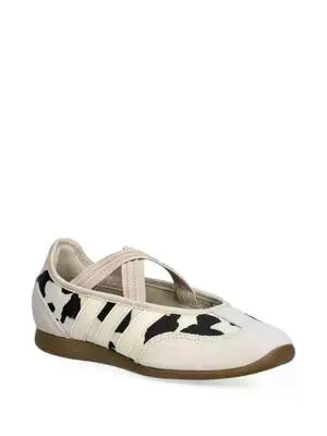 Adidas Barreda Mary-jane Cow-print Elasticated Ballet Flats - Neutrals