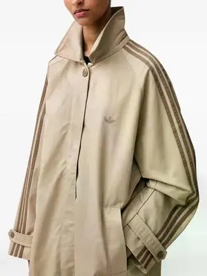 Adidas Mac 3-stripes Logo-embroidered Trench Coat
