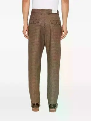 Eleventy Houndstooth-pattern Pleated Trousers
