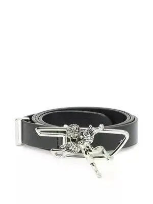 DIESEL® 2cm Leather Belt With Cherub D-outline Buckle