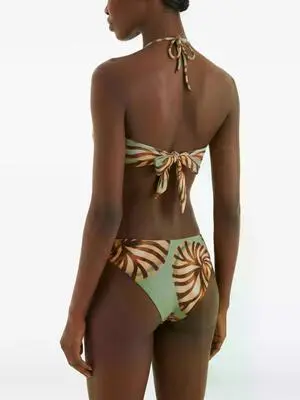 Farm Rio Bead-embellished Shell-print Bikini Top