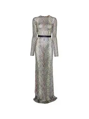 Missoni Zigzag Knit Open-back Maxi Dress