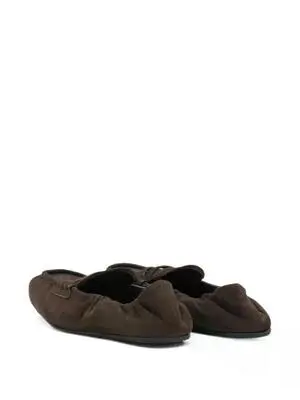 Miu Miu Ruches Suede Loafers