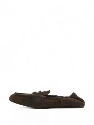 Miu Miu Ruches Suede Loafers