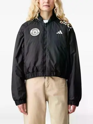 Adidas X Farm Rio Floral-print Bomber Jacket - Black