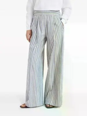 Brunello Cucinelli Striped Wide-leg Trousers