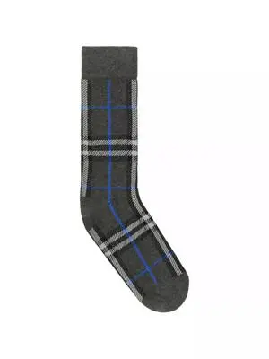 Burberry Check Cotton-nylon Blend Socks - Grey