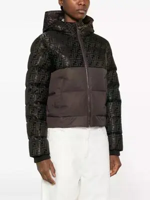 Fendi Ff Logo Hooded Puffer Jacket