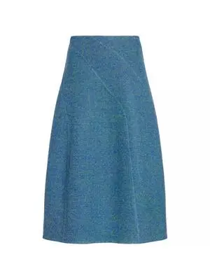 Proenza Schouler Gaelle Skirt In Double Face Melange Outwear - Blue