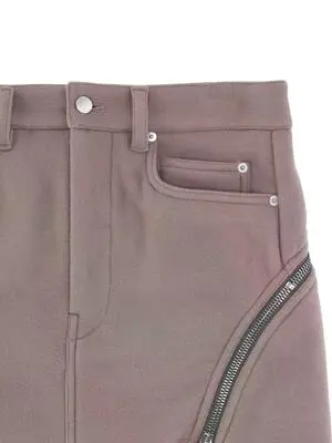 Rick Owens Zip Detail Wool Mini Skirt