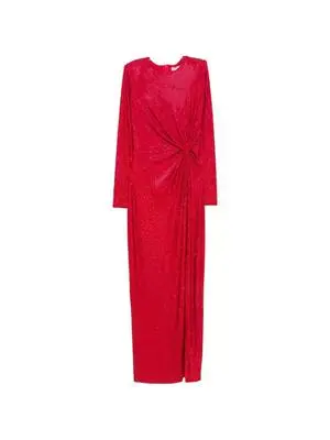 TWENTY FOURHAITCH Crystal-embellished Twisted-detail Maxi Dress - Red