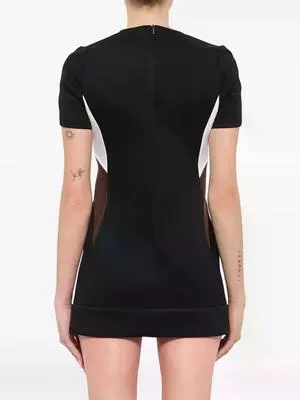 Neil Barrett Colour-block Button-detail Mini Dress