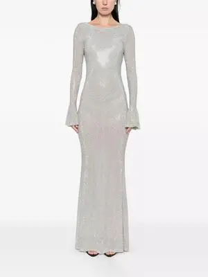 TWENTY FOURHAITCH Embellished Bell Sleeve Maxi Dress