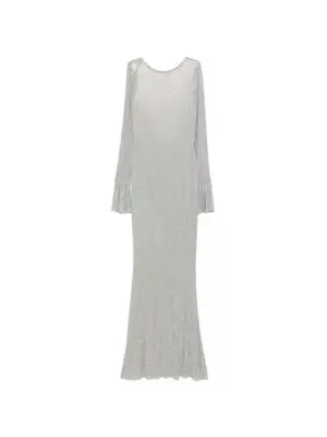 TWENTY FOURHAITCH Embellished Bell Sleeve Maxi Dress - Grey