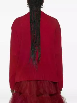 BEYOU Side-slit Crew-neck Sweater
