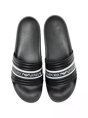 Emporio Armani Logo-print Ribbed Slides
