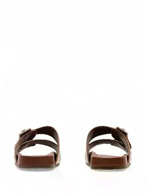 Burberry Check And Leather Urchin Sandals