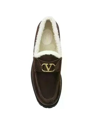 Valentino Garavani Vlogo Shearling-lined Loafers