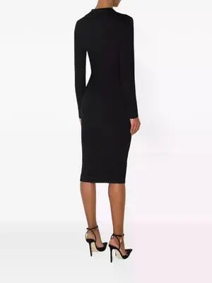Elisabetta Franchi Knit Polo Collar Midi Dress