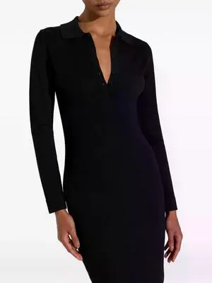 Elisabetta Franchi Knit Polo Collar Midi Dress