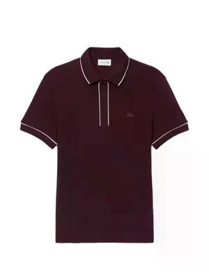 Lacoste Paris Piped-trim Piqué Polo Shirt - Red