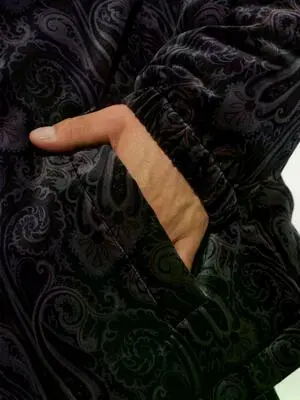 Etro Cotton Velvet Down Jacket With Paisley Motif