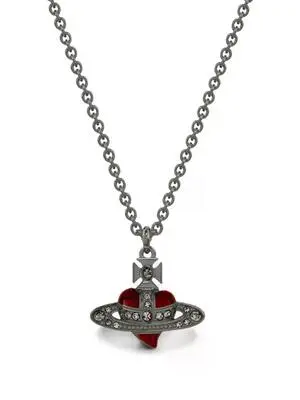 VIVIENNE WESTWOOD Man. Diamante Heart Pendant Necklace - Grey