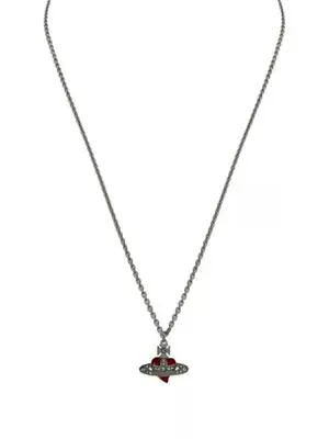 VIVIENNE WESTWOOD Man. Diamante Heart Pendant Necklace - Grey