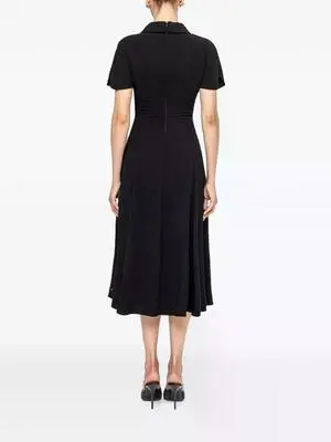 NISSA Floral Detail Midi Dress - Black