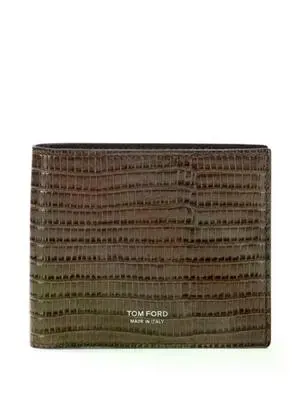 TOM FORD Lizard-effect Leather Wallet - Brown