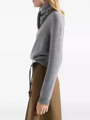 Prada Cashmere Crew-neck Sweater With Scarf