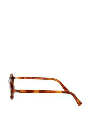 Miu Miu Tortoiseshell-effect Rectangle-frame Sunglasses